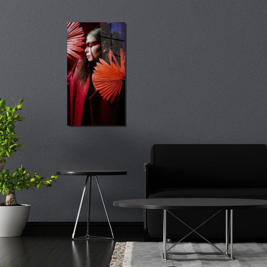 Veraart Kadın Temalı Pleksi Cam Tablo Yelpaze & Kadın Fiyatı