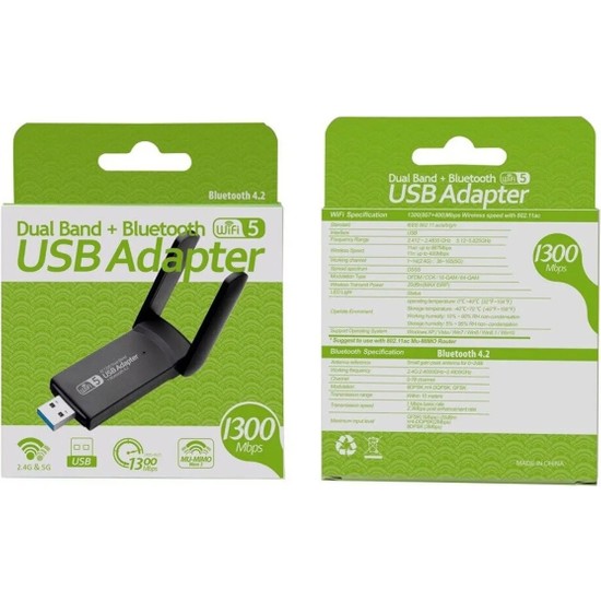 AC1300 Mbps Dual Band USB 3.0 Adaptör Kablosuz Wifi Alıcı Fiyatı