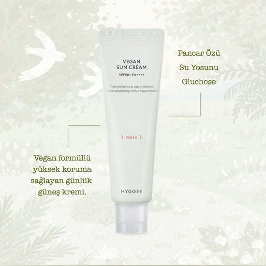 Hyggee Vegan Sun Cream 50 ml, Yeni Nesil Kimyasal Filtreli Fiyatı