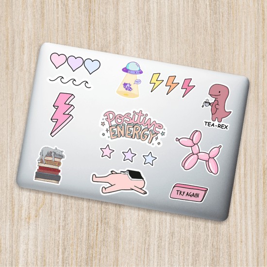 Pink Dekoratif Laptop Notebook Tablet Telefon Sticker Set 04 Fiyatı