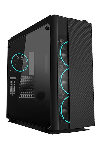Rampage Carbon Siyah 4xRGB Halka Fan Oyuncu Kasası Rampage Carbon Siyah 4xRGB Halka Fan Oyuncu Kasası