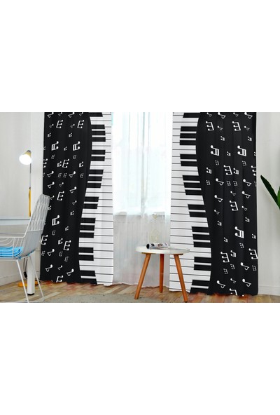 Bebişim Nota Desenli 70 x 260 cm BH1381 Fon Perde