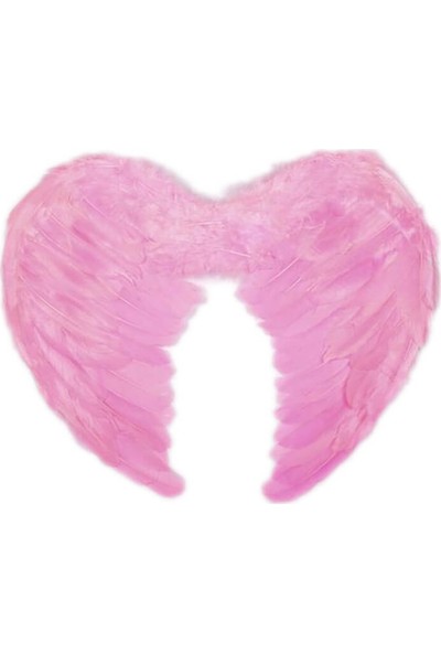 Süsle Bebek ve Parti Tüylü Melek Kanadı, 60 cm, Pembe