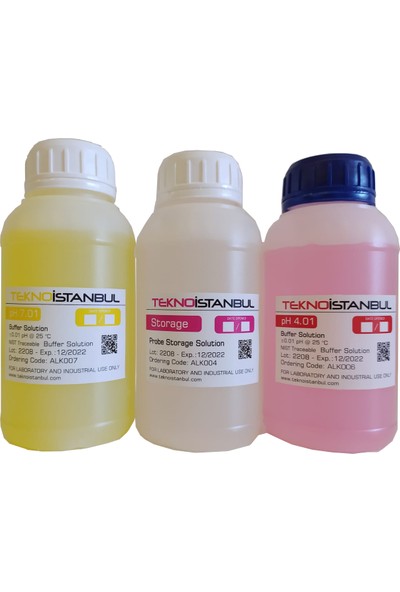 Tekno Istanbul Ph Kalibrasyon Sıvıları Ph 4 + Ph 7 + Koruma Sıvısı
