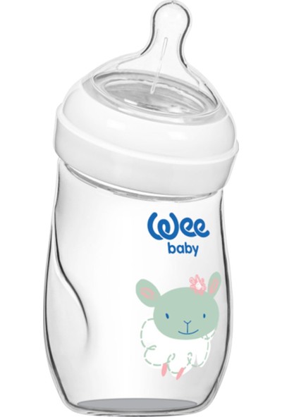 Wee Baby Isıya Dayanıklı Açılı Cam Biberon 180 ml