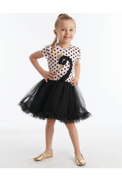 Denokids Siyah Kuğu Kız Çocuk Tütü Elbise