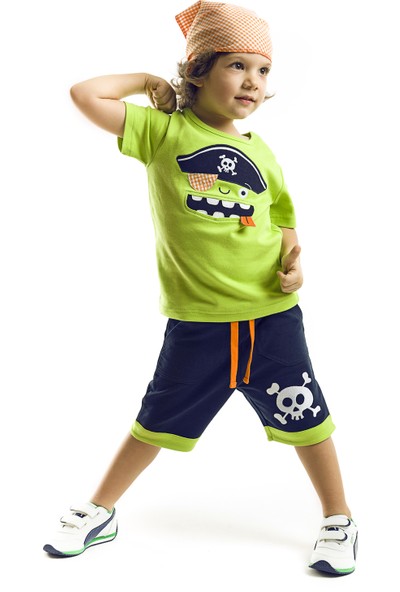 Denokids 3D Yeşil Korsan 3'lü Takım