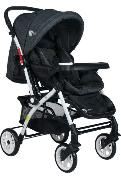 Four Baby 2019 Lüx Alüminyum Mama Tablalı Çift Yönlü Bebek Arabası