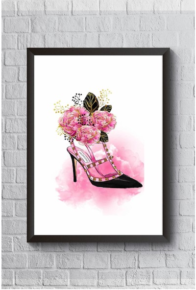 Lyn Home Çiçekli Ayakkabı Çerçeveli Poster Tablo 23,5 x 33,5 cm Lyn Home Çiçekli Ayakkabı Çerçeveli Poster Tablo 23,5 x 33,5 cm