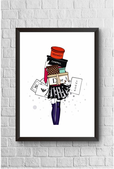 Lyn Home Chanel Alışveriş Çerçeveli Poster Tablo 23,5 x 33,5 cm Lyn Home Chanel Alışveriş Çerçeveli Poster Tablo 23,5 x 33,5 cm