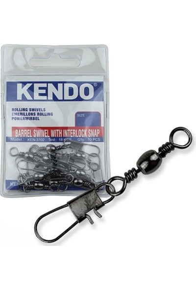 Kendo Rolling Swivel Safety Snap Snap 10 Adet (Kilitli Klips) 1 Numara Kendo Rolling Swivel Safety Snap Snap 10 Adet (Kilitli Klips) 1 Numara