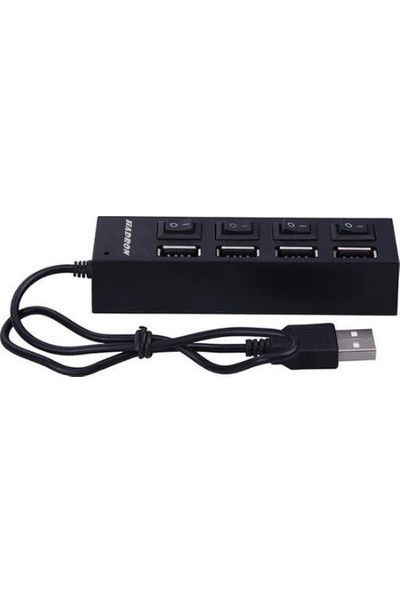 Hadron Gaman 4 Port USB 2.0 Hub LED Işık Anahtarlı USB Çoklayıcı