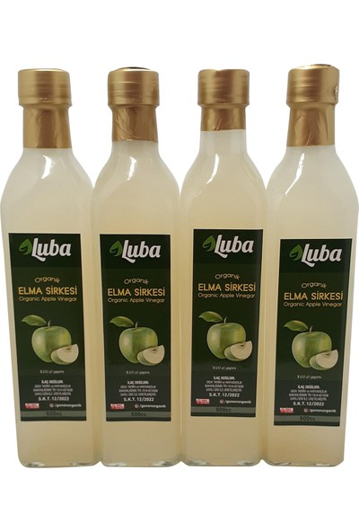 Luba Elma Sirkesi 4 x 500 ml Doğal Fermente