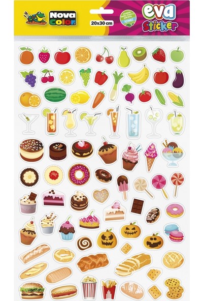 Nova Color 20 x 30cm Yiyecekler Eva Sticker Nova Color 20 x 30cm Yiyecekler Eva Sticker
