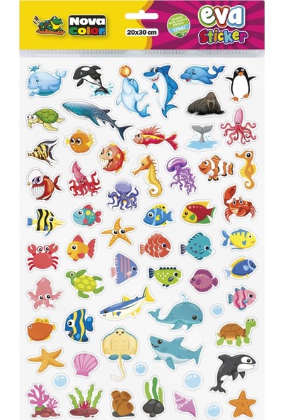 Nova Color 20 x 30cm Deniz Canlıları Eva Sticker