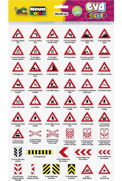 Nova Color 20 x 30cm Trafik Işaretleri 1 Eva Sticker Nova Color 20 x 30cm Trafik Işaretleri 1 Eva Sticker