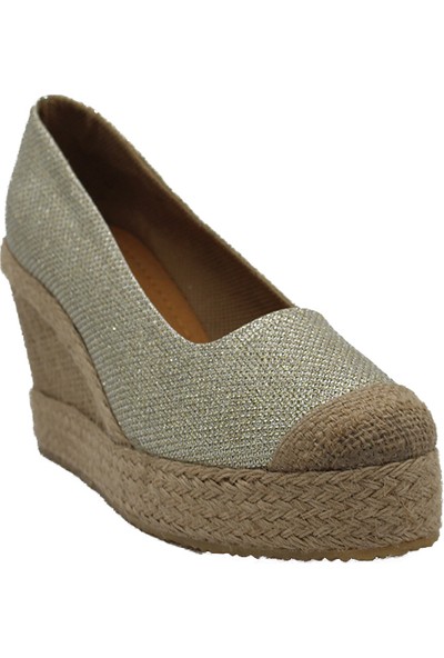 Gökçe Kundura Keten Ayakkabı Dolgu Topuk