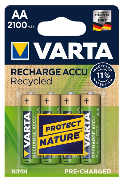 Varta Recharge Accu Recycled Aa 2100 Mah Şarjlı Kalem Pil 4'lü Varta Recharge Accu Recycled Aa 2100 Mah Şarjlı Kalem Pil 4'lü