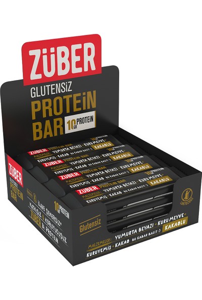 Züber Kakaolu Protein Barı 35 gr x 12'li Züber Kakaolu Protein Barı 35 gr x 12'li