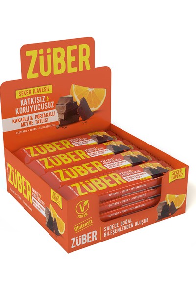 Züber Kakaolu ve Portakallı Meyve Tatlısı 40 gr x 12'li Züber Kakaolu ve Portakallı Meyve Tatlısı 40 gr x 12'li