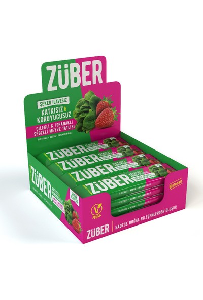 Züber Çilekli ve Ispanaklı Sebzeli Meyve Tatlısı 35 gr x 12'li Züber Çilekli ve Ispanaklı Sebzeli Meyve Tatlısı 35 gr x 12'li