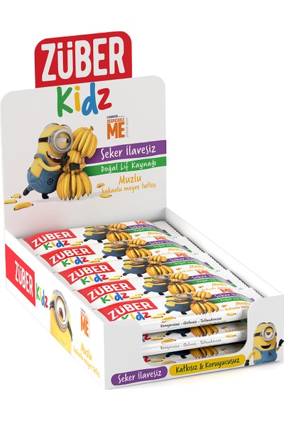 Züber Kidz Muzlu ve Kakaolu Meyve Tatlısı 30 gr x 16'lı