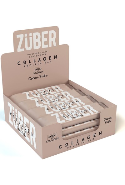 Züber Kolajen Proteinli Bar 35 gr Kakao Çekirdeği 12 Adet