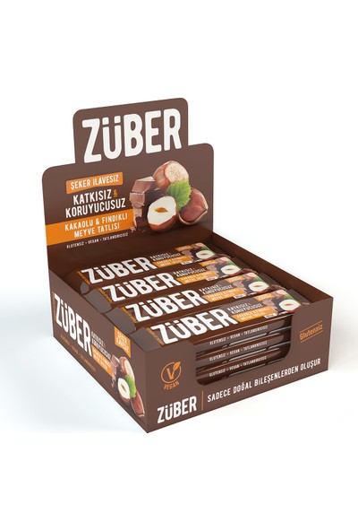 Züber Kakaolu Ve Fındıklı Doğal Meyve Tatlısı 40G 12 Adet Züber Kakaolu Ve Fındıklı Doğal Meyve Tatlısı 40G 12 Adet
