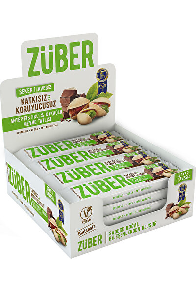 Züber Antep Fıstıklı Ve Çikolatalı Doğal Meyve Tatlısı 12 Adet x 40 gr Züber Antep Fıstıklı Ve Çikolatalı Doğal Meyve Tatlısı 12 Adet x 40 gr