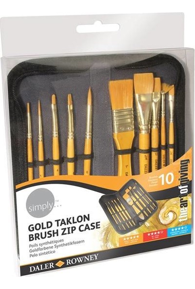 Daler Rowney Gold Taklon Çantalı Fırça Seti 10'lu Daler Rowney Gold Taklon Çantalı Fırça Seti 10'lu