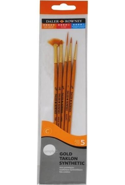 Daler Rowney Gold Taklon Synthetic Ince Fırça Seti 5'li Daler Rowney Gold Taklon Synthetic Ince Fırça Seti 5'li