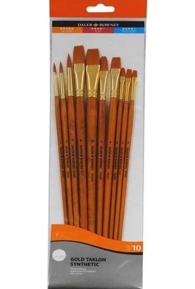 Daler Rowney Gold Taklon Synthetic Yağlı Boya ve Akrilik Boya Için Karma Fırça Seti 10'lu Daler Rowney Gold Taklon Synthetic Yağlı Boya ve Akrilik Boya Için Karma Fırça Seti 10'lu