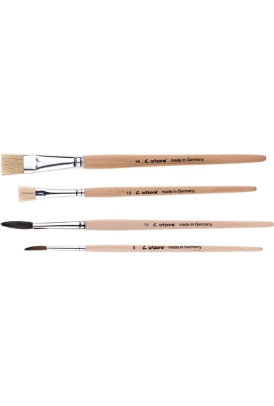 Artzone Doğal Kıl Fırça Seti 4'lü