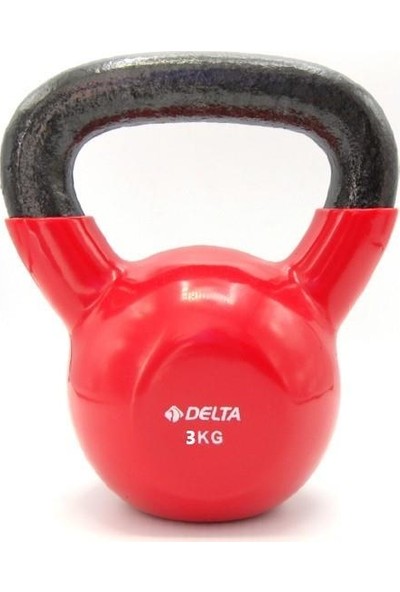 Delta 3 Kg. Çaydanlık Tipi Kırmızı Demir Dambıl - Kettlebell