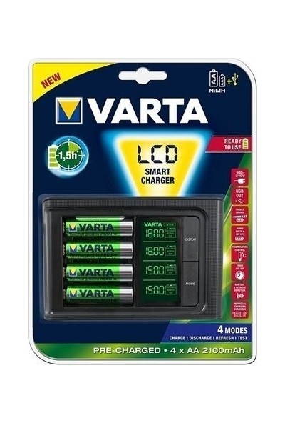 Varta 57674 LCD Smart Şarj Cihazı + Aa 2100 Mah Pil 4'lü Varta 57674 LCD Smart Şarj Cihazı + Aa 2100 Mah Pil 4'lü
