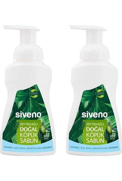 Siveno Zeytinyağlı Doğal Köpük Sabun 250 ml x 2 Adet Siveno Zeytinyağlı Doğal Köpük Sabun 250 ml x 2 Adet
