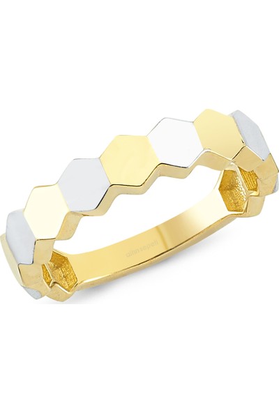 Altınsepeti Altın Iki Renkli Petek Yüzük AS385YZ