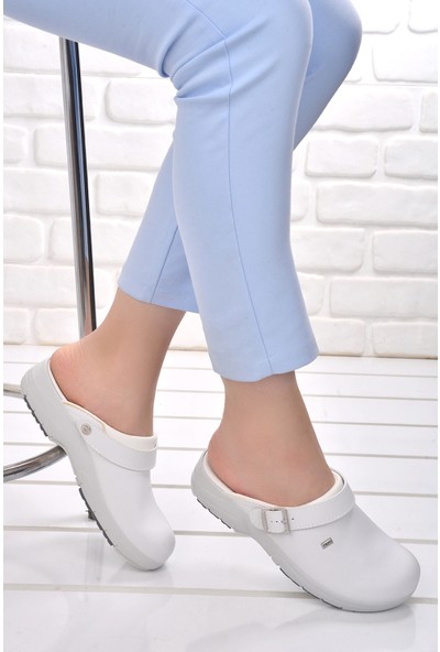 Ceyo 9926 1 Sabo Hastane Iş Kadın Terlik Beyaz