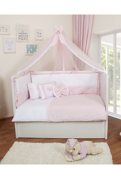 Maya Baby Star Bebek Uyku Seti 60 x 120 cm Pembe - Beyaz Maya Baby Star Bebek Uyku Seti 60 x 120 cm Pembe - Beyaz