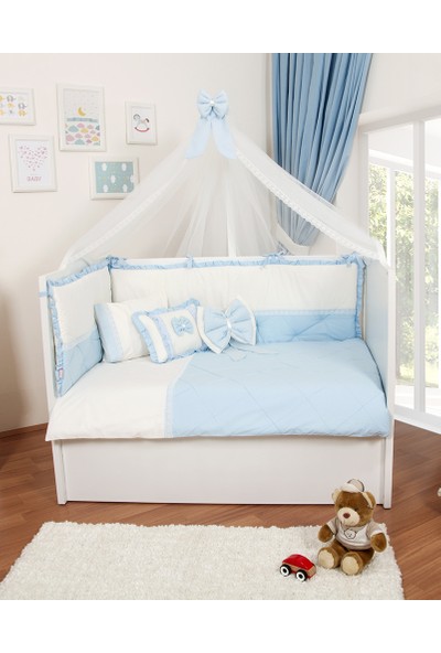 Maya Baby Star Bebek Uyku Seti 60 x 120 cm Mavi - Krem Maya Baby Star Bebek Uyku Seti 60 x 120 cm Mavi - Krem