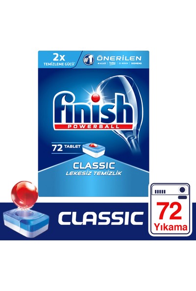 Finish Bulaşık Makinesi Deterjanı Klasik Tablet 72'li Finish Bulaşık Makinesi Deterjanı Klasik Tablet 72'li