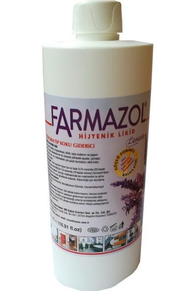 Farmazol Antibakterial Lavanta Kokulu Hijyenik Likid Dezenfektan 500Ml