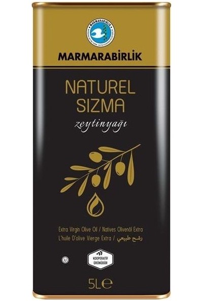Marmarabirlik Naturel Sızma En Çok %0,8 Asit 5 kg Teneke Zeytinyağı Marmarabirlik Naturel Sızma En Çok %0,8 Asit 5 kg Teneke Zeytinyağı