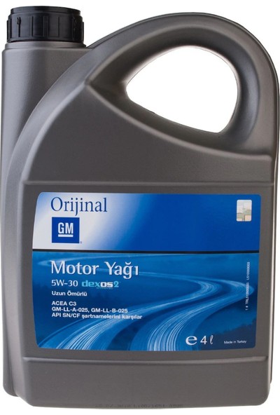 GM 5W-30 Dexos 2 4 Litre Motor Yağı ( Üretim Yılı : 2019 ) GM 5W-30 Dexos 2 4 Litre Motor Yağı ( Üretim Yılı : 2019 )