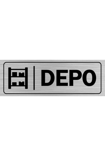 Obibaskı Depo Kapı Yazısı Metal Kapı Isimliği Gümüş 23 x 8 cm Obibaskı Depo Kapı Yazısı Metal Kapı Isimliği Gümüş 23 x 8 cm