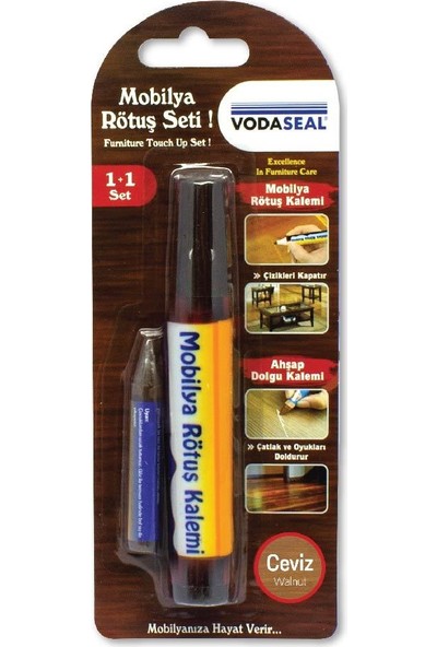 Vodaseal Mobilya Rötuş Kalemi Ceviz 1+1