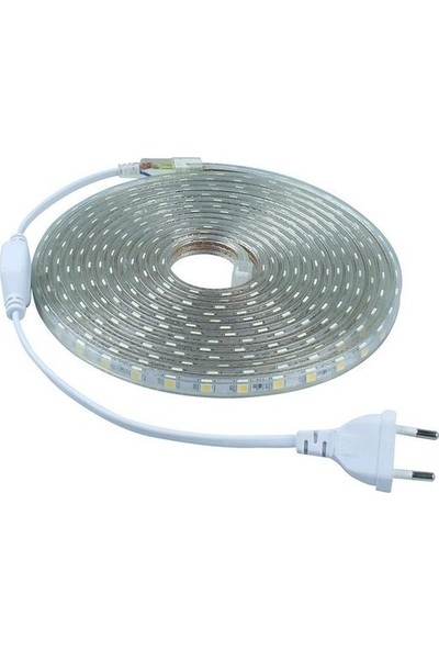 Foblight IP65 Dış Mekan 220 V 3 Çipli 5050 Gün Işığı Şerit Hortum LED Beyaz + Fiş 3 m Foblight IP65 Dış Mekan 220 V 3 Çipli 5050 Gün Işığı Şerit Hortum LED Beyaz + Fiş 3 m