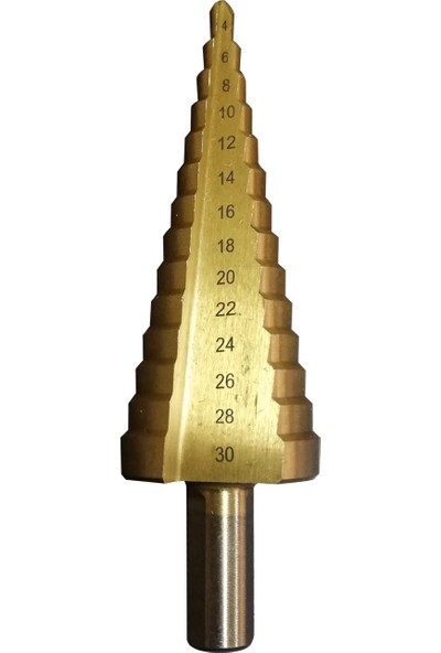 Bay-Tec Kademeli Matkap Ucu 4-30 mm Sarı Titanyum Kozalak Panç Bay-Tec Kademeli Matkap Ucu 4-30 mm Sarı Titanyum Kozalak Panç
