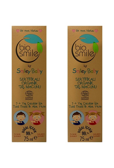 Biosmile Organik Diş Macunu Tutti Frutti/Aloevera 75 ml - 2 Adet Biosmile Organik Diş Macunu Tutti Frutti/Aloevera 75 ml - 2 Adet