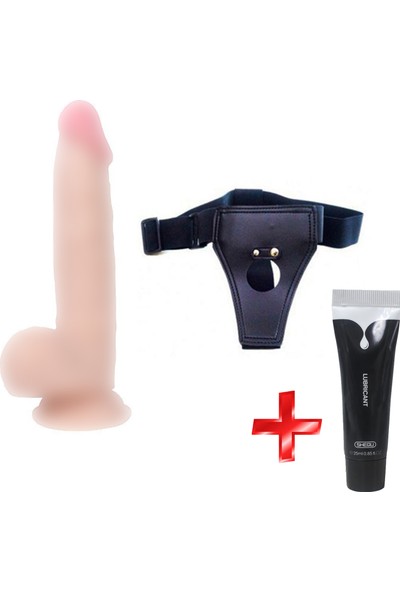 Xise Yumuşak Dokulu Belden Bağlamalı Kemerli 20 cm Penis + Jel